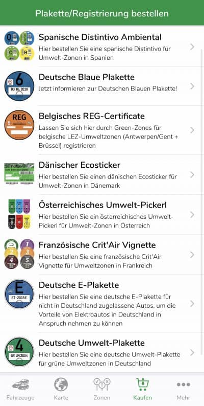 App - Green Zones für Umweltzonen und Plaketten in Europa | camper.help